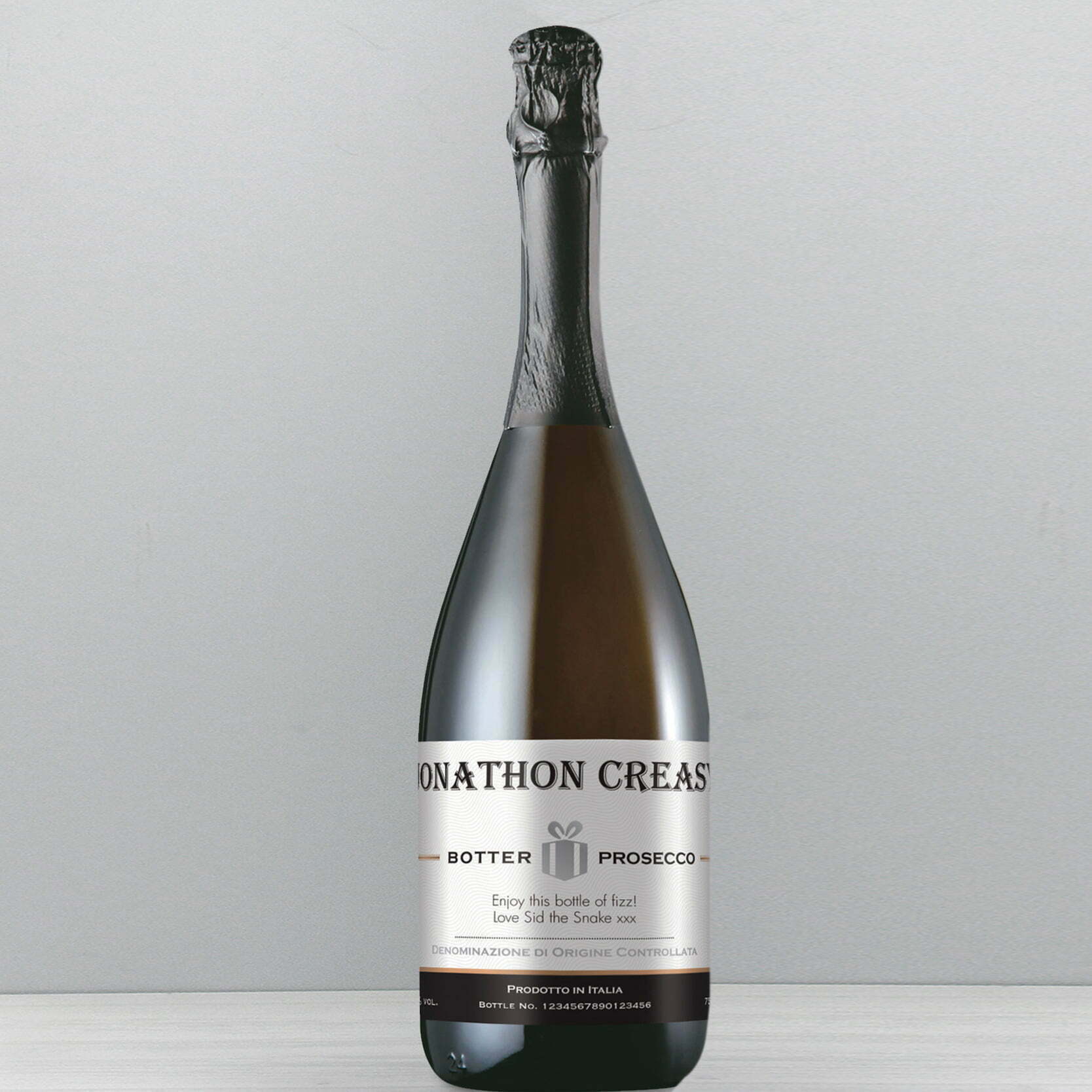 Personalised Contemporary Label Prosecco | Personalised Bottle Labels