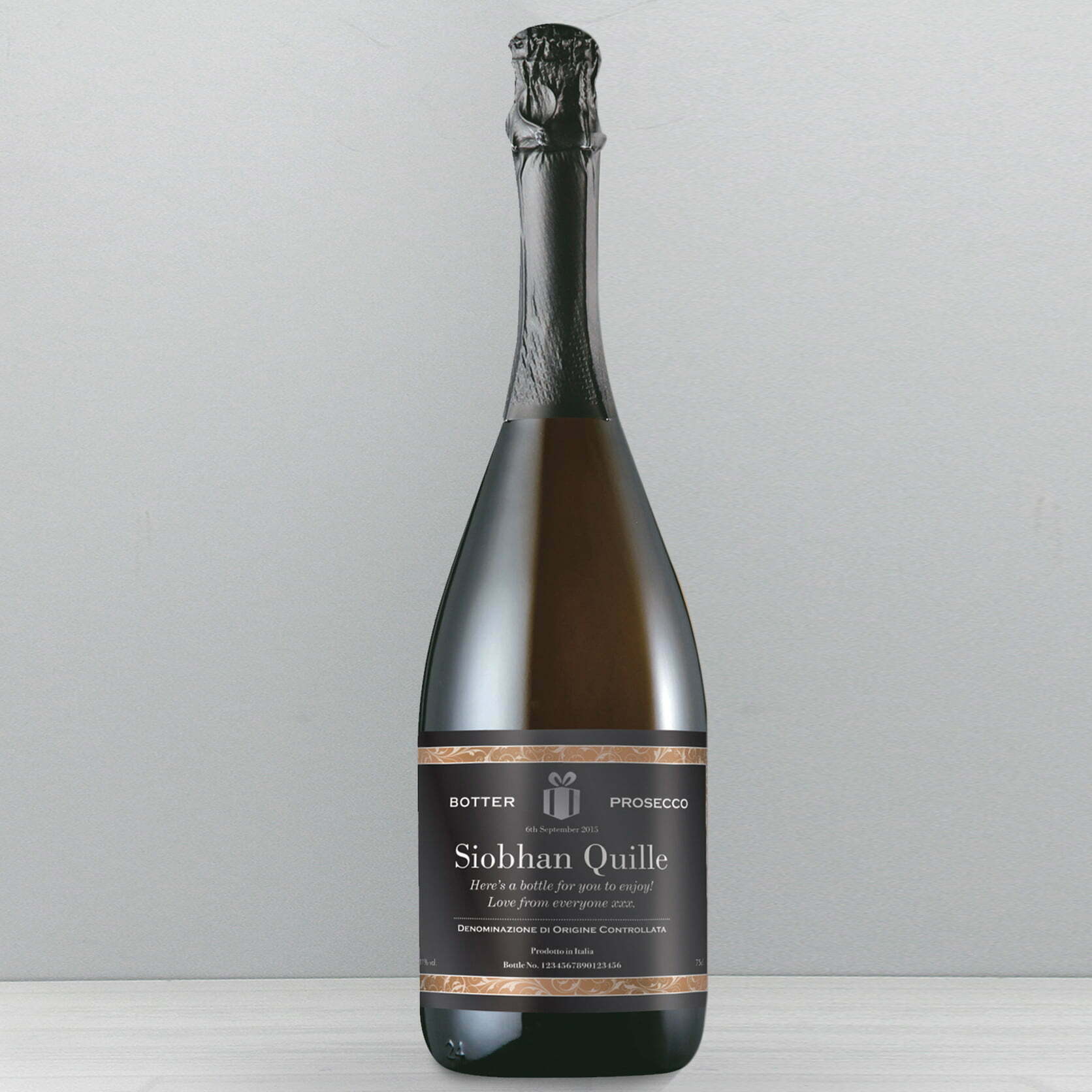 Personalised Classic Black Label Prosecco | Personalised Bottle Labels