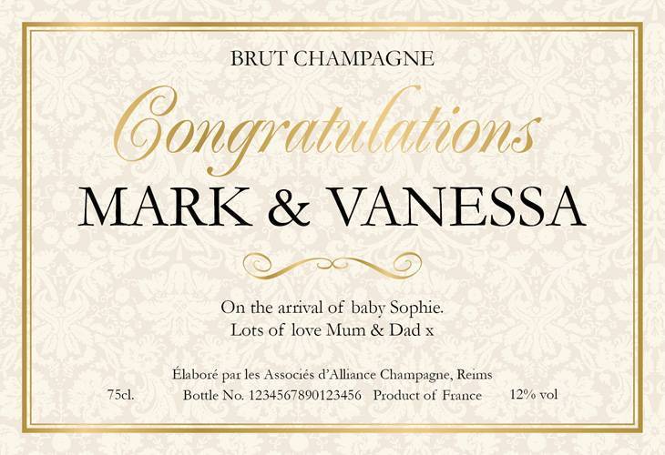 Congratulations - Champagne Label | Personalised Bottle Labels