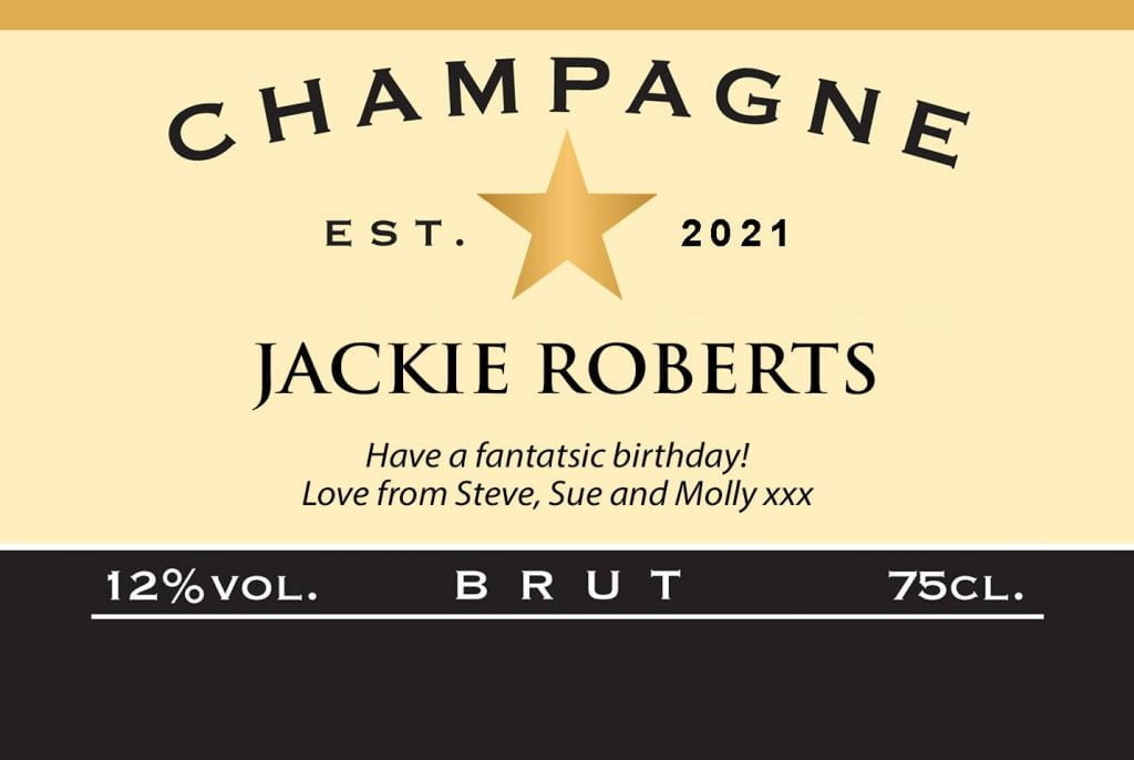 Personalised Champagne Labels | Personalised Bottle Labels