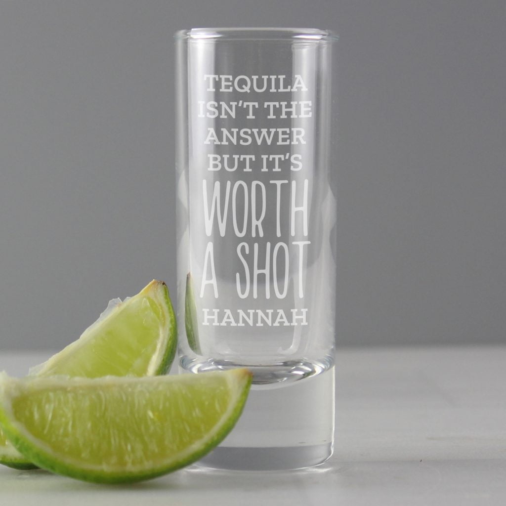 Personalised 'Worth A Shot' Shot Glass | Personalised Bottle Labels