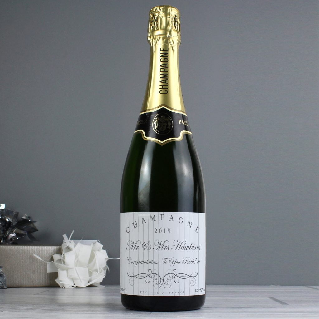 Personalised Elegant Swirl Champagne Bottle | Personalised Bottle Labels