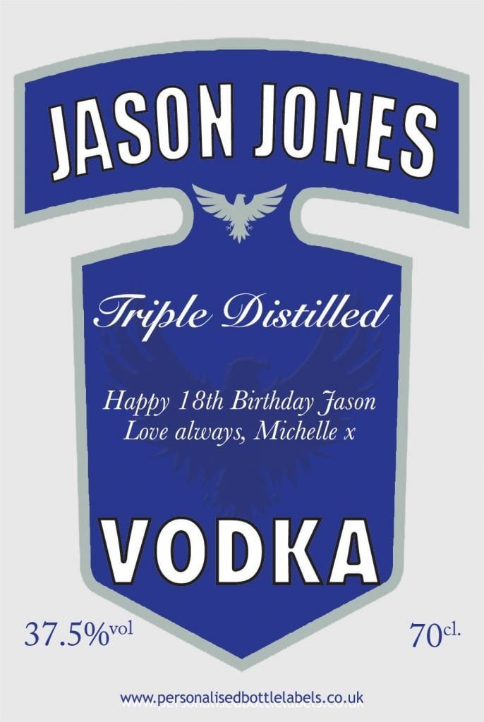 Personalised Vodka Labels | Personalised Bottle Labels