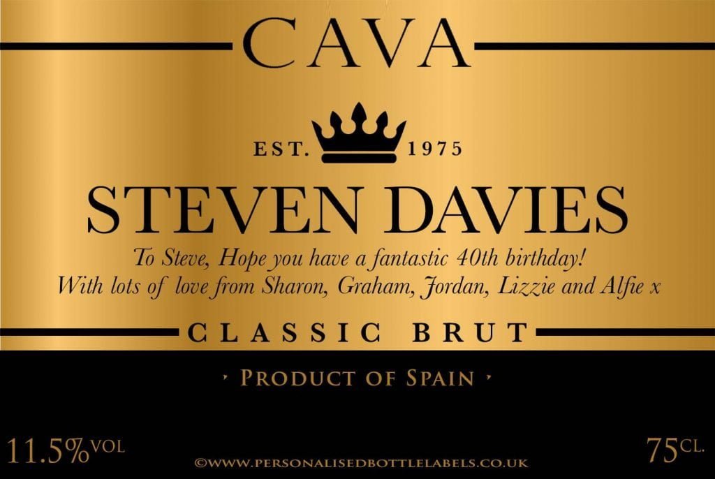 Personalised Cava Labels | Personalised Bottle Labels