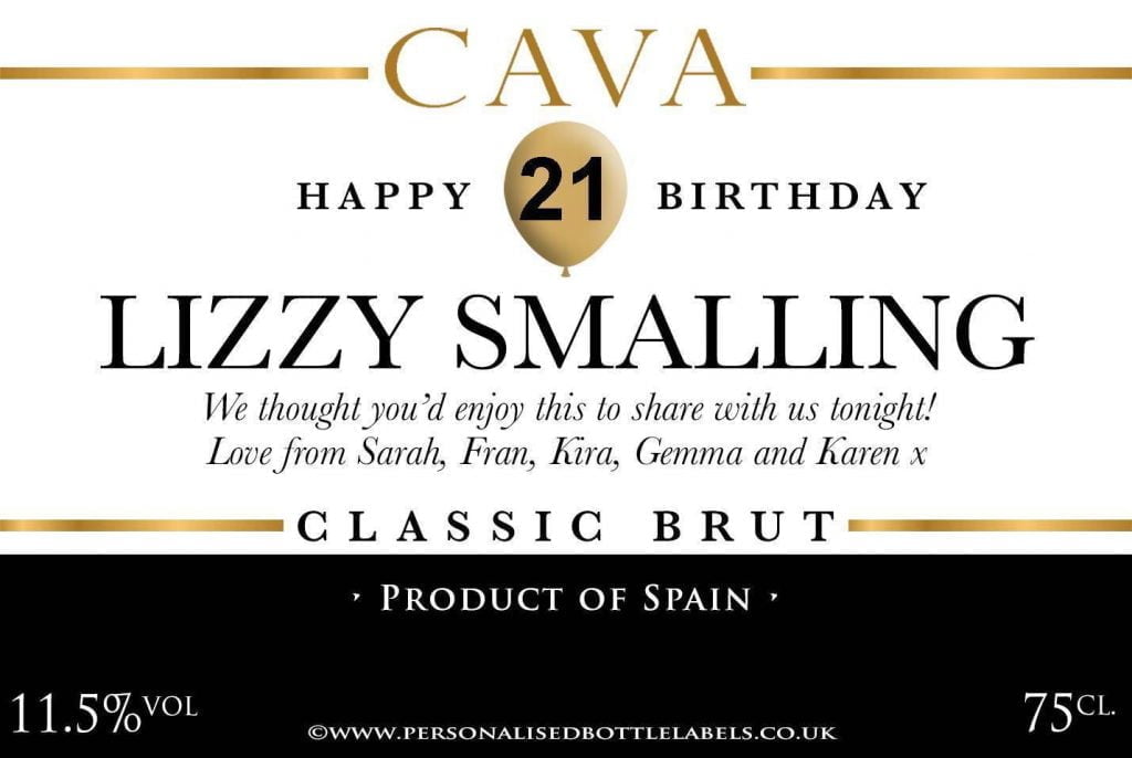 Personalised Birthday Cava Label | Personalised Bottle Labels
