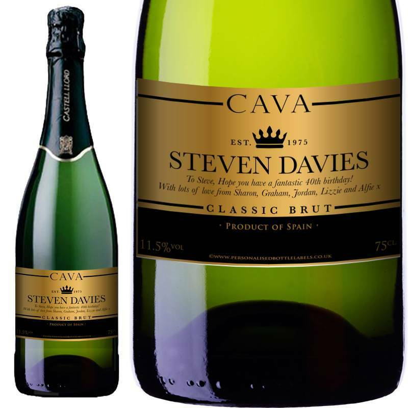 Personalised Cava - Gold | Personalised Bottle Labels