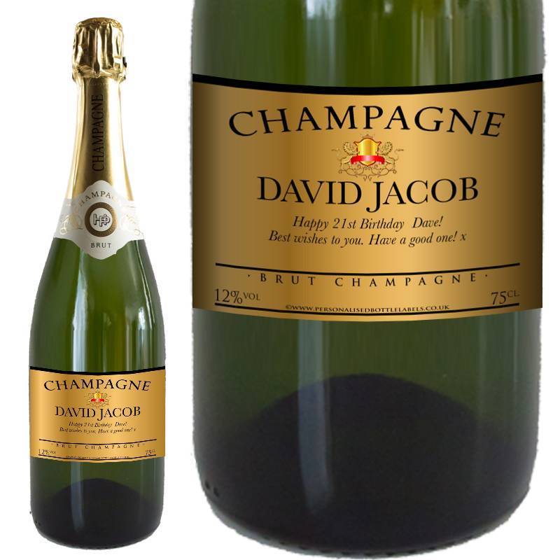 Personalised Gold Champagne | Personalised Bottle Labels
