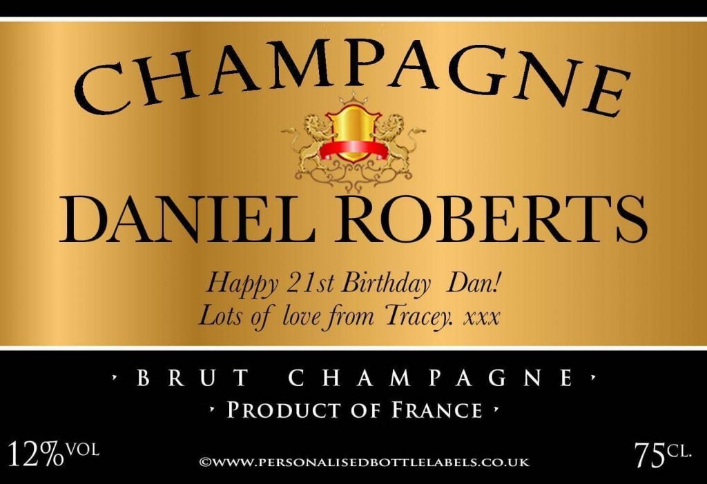 Personalised Champagne Labels | Personalised Bottle Labels