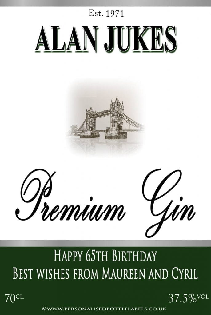 Personalised Gin Labels | Personalised Bottle Labels