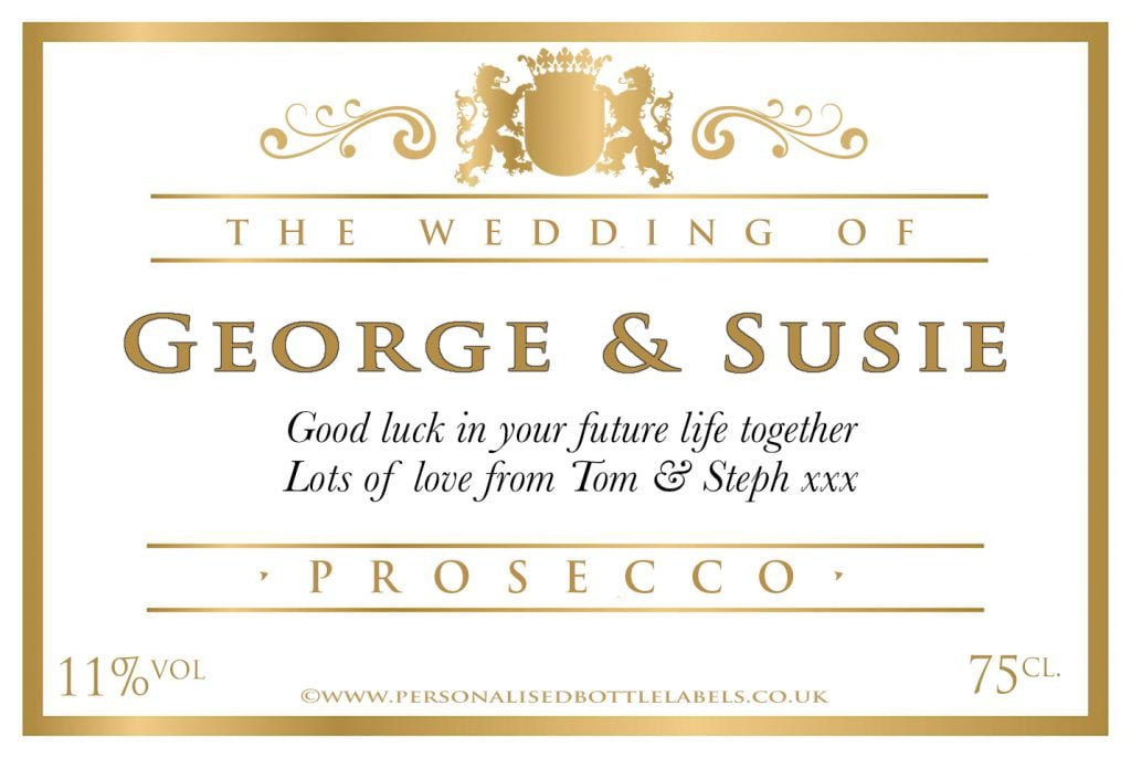 Personalised Wedding Prosecco Label | Personalised Bottle Labels