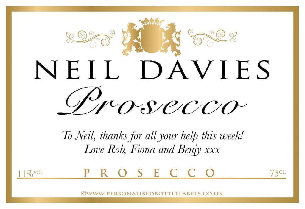 Personalised Prosecco Labels | Personalised Bottle Labels