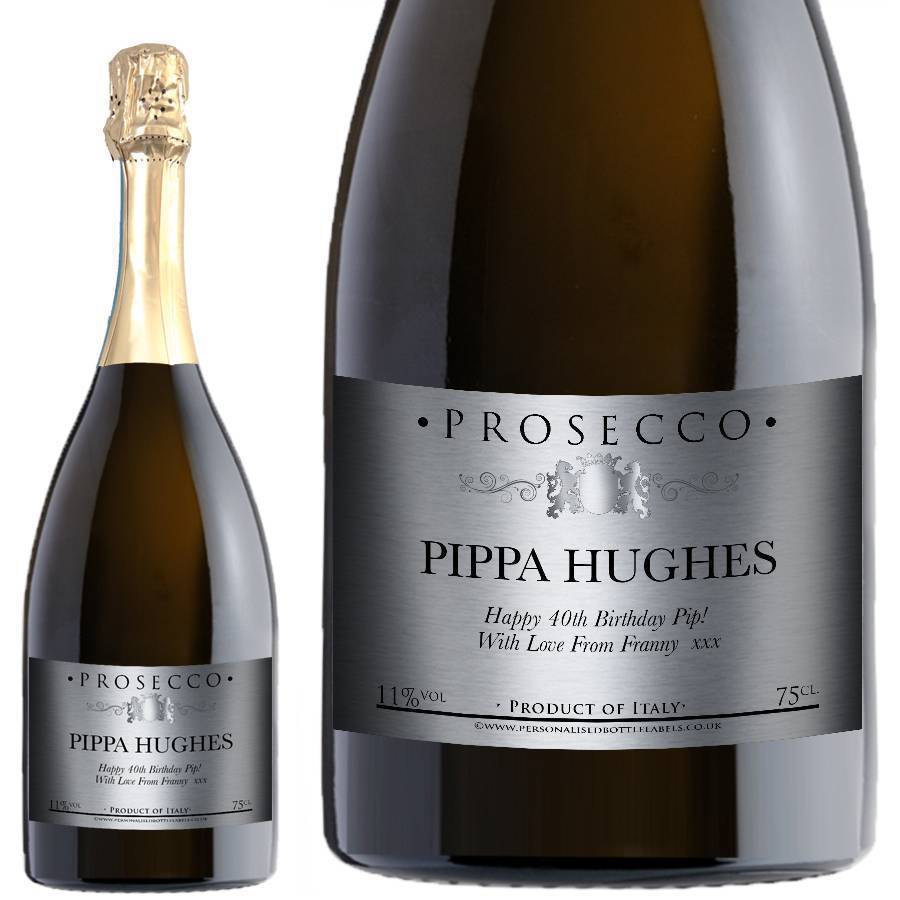 Personalised Prosecco - Traditional Silver Label For Any Occasion ...