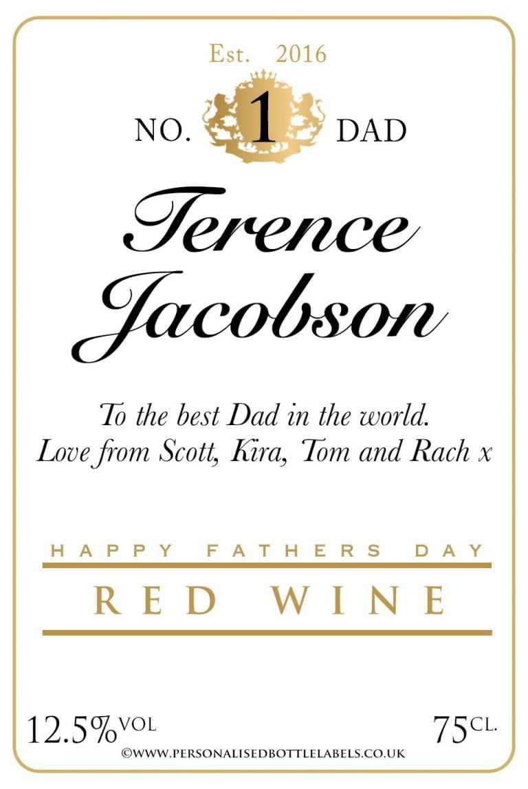 Personalised Red Wine Labels | Personalised Bottle Labels