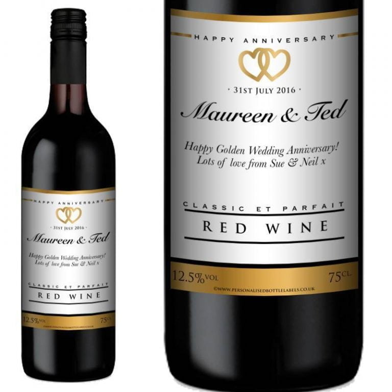 Personalised Anniversary Red Wine | Personalised Bottle Labels