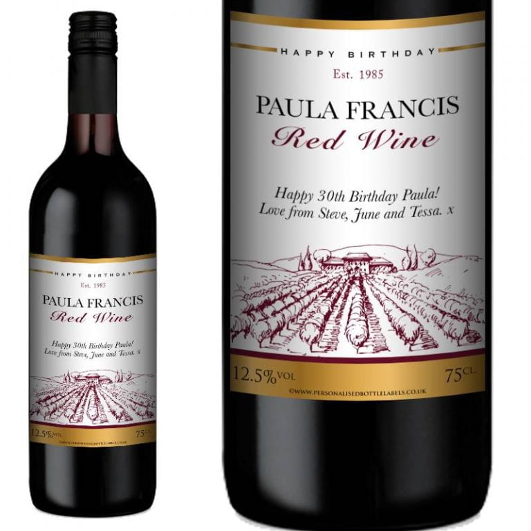 Personalised Red Wine - All Gold | Personalised Bottle Labels