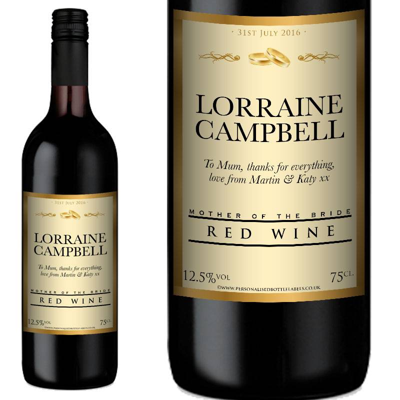 Personalised Wedding Title Red Wine | Personalised Bottle Labels