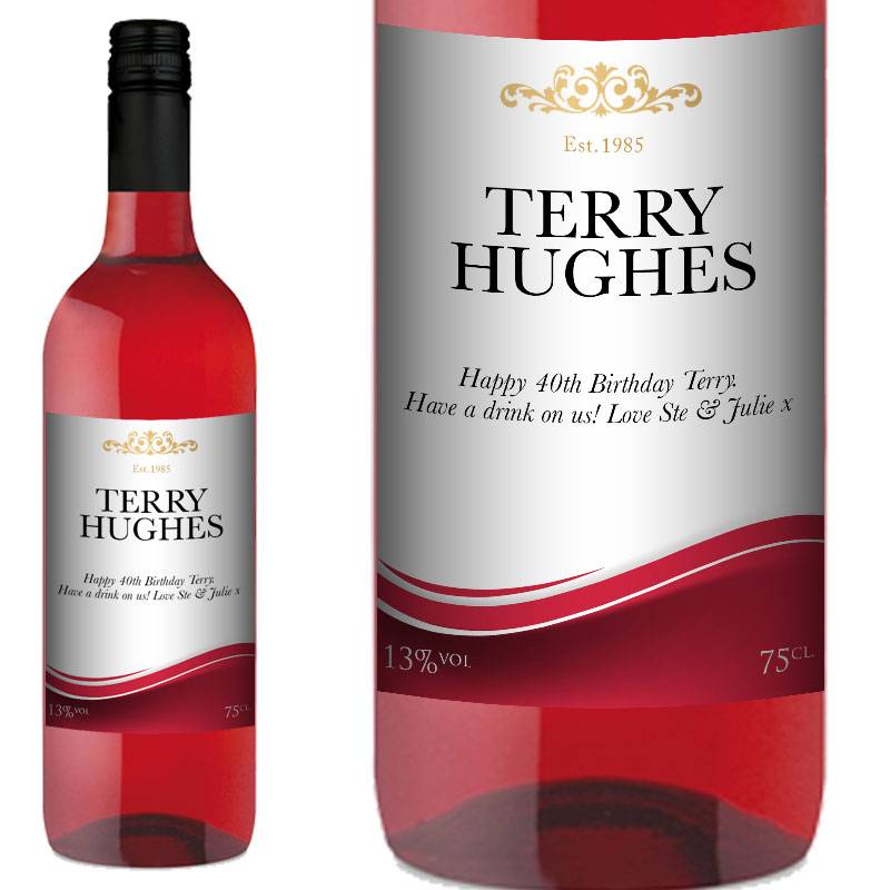 Personalised Rosé Wine - Swirl | Personalised Bottle Labels