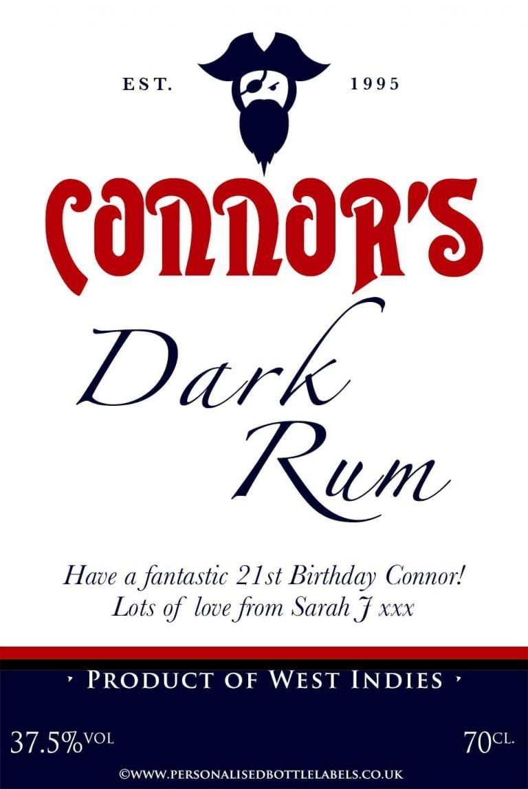 Personalised Rum Labels | Personalised Bottle Labels