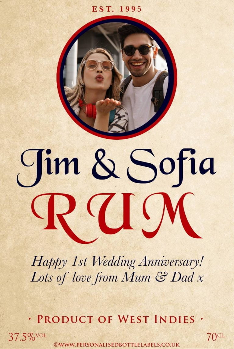 Personalised Photo Old Style Rum Label | Personalised Bottle Labels