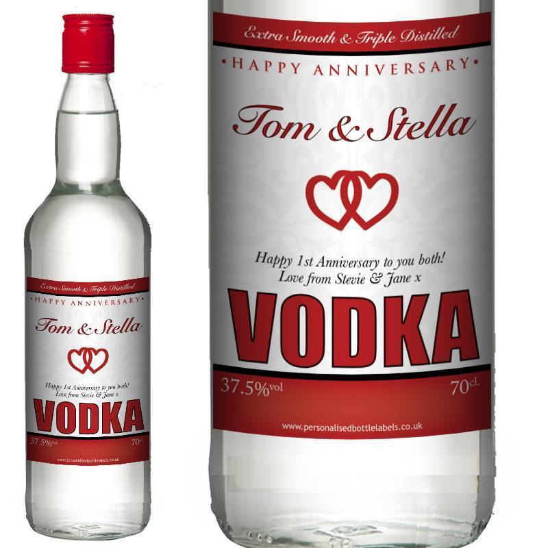 Personalised Anniversary Vodka | Personalised Bottle Labels