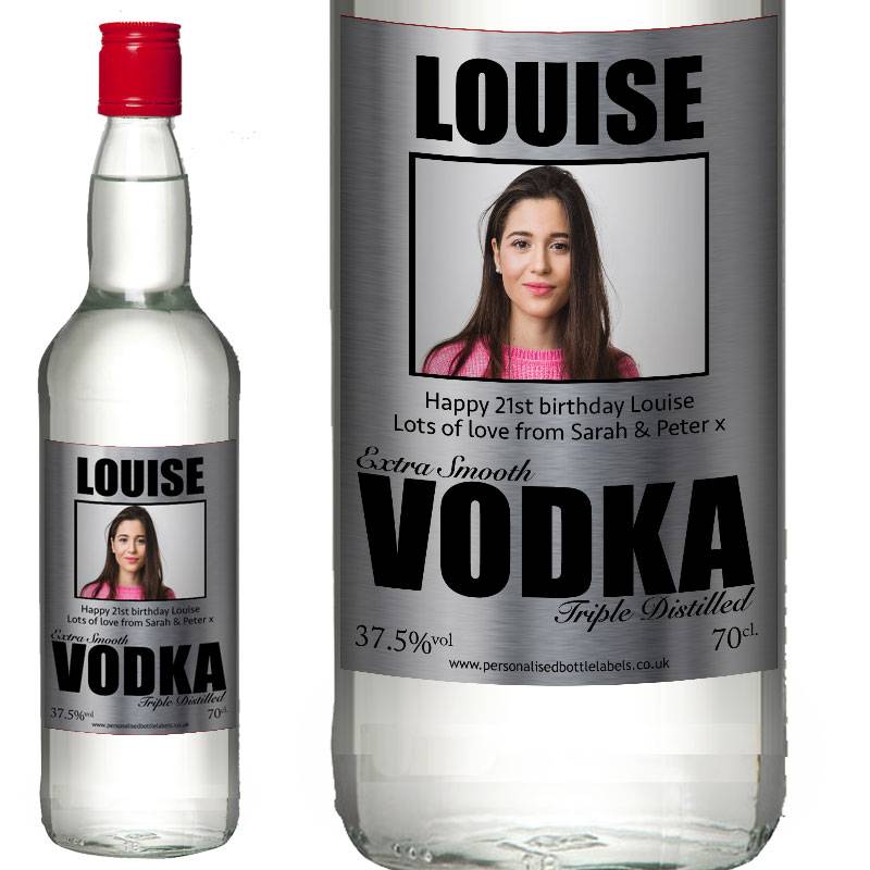 Personalised Photo Vodka - Silver | Personalised Bottle Labels