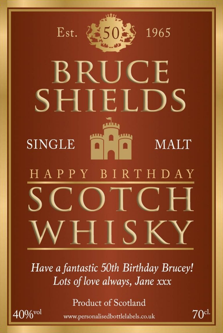 Personalised Birthday Malt Whisky Label | Personalised Bottle Labels